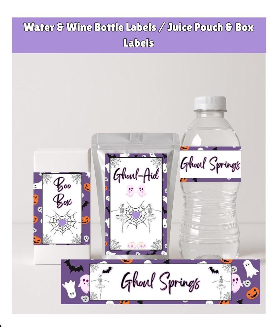 Editable Girls Halloween Drink Label Templates: Printable Canva ...
