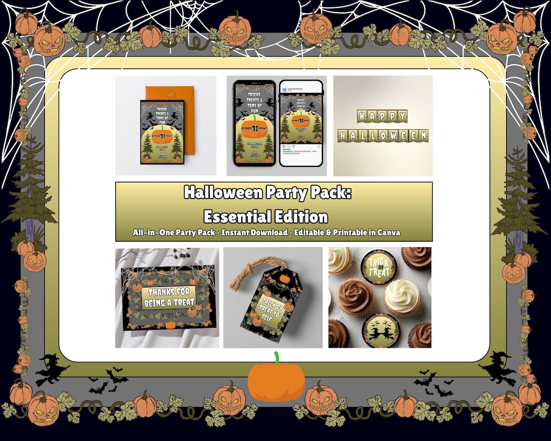 Halloween Party Pack Template: Essentials (canva Download) - Etsy