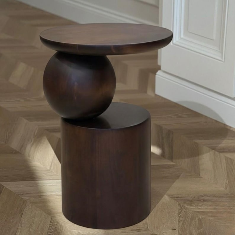 Handmade Modern Wooden Side Table – Minimal Sculptural Design - Etsy