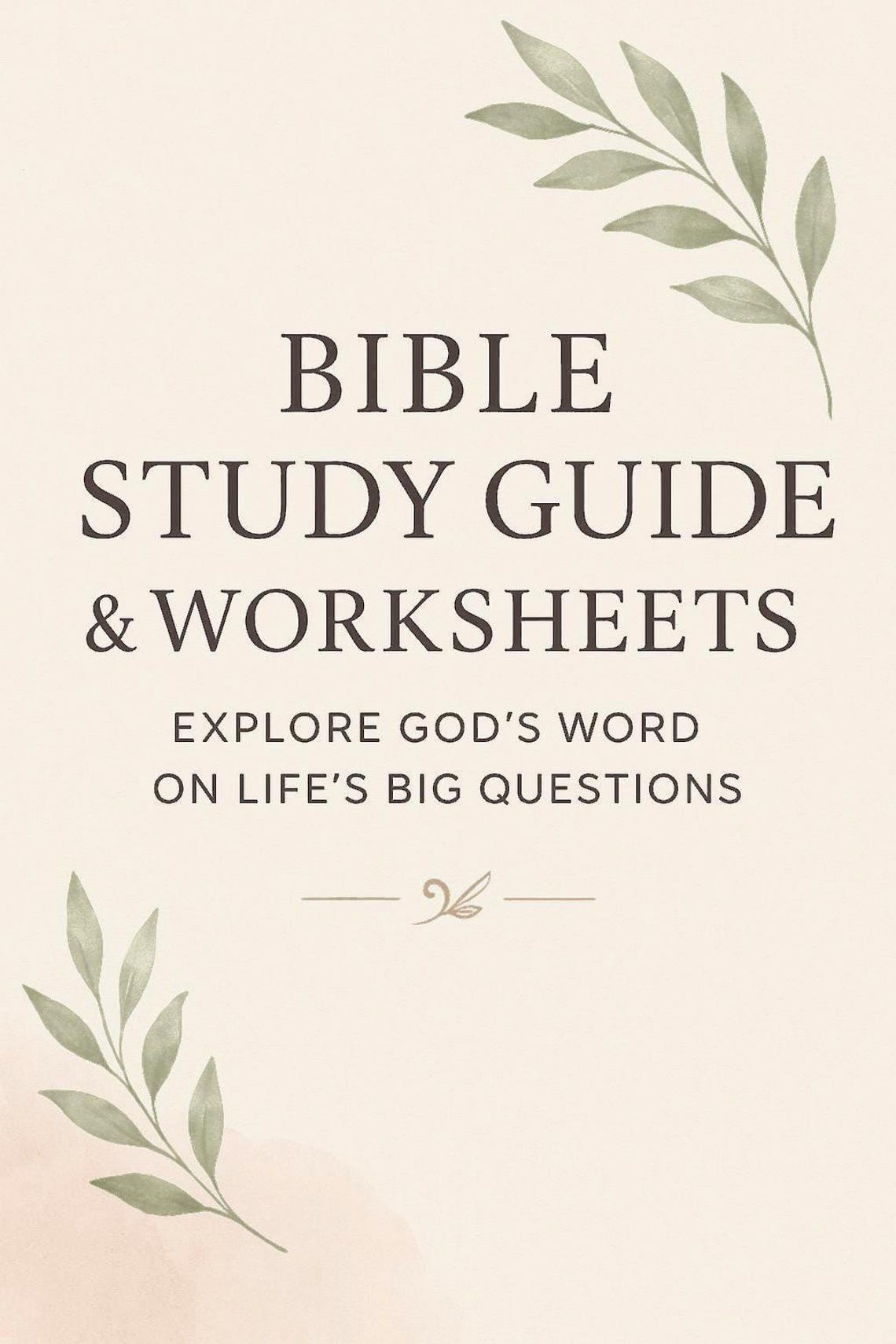 Bible Study Guide & Worksheets | Printable Christian Workbook ...