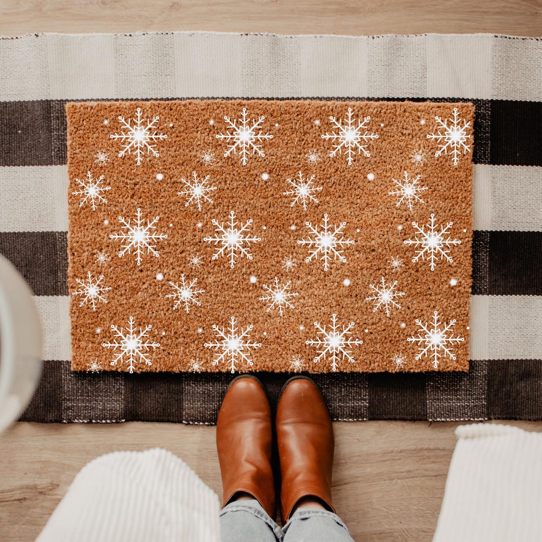 Snowflake Doormat, Winter Welcome Mat, Christmas Entryway Decor ...