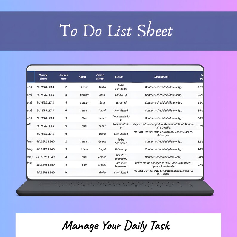 Real Estate Lead Tracker Spreadsheet With Client and Property ...