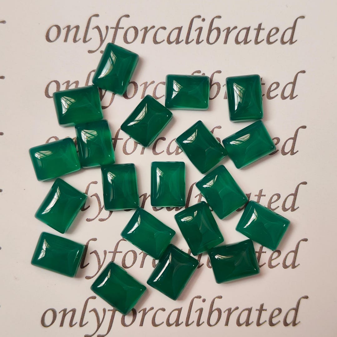 Natural Green Onyx Rectangle / Baguette Shape Cabochon 2x3 2x4 3x5 4x5 ...