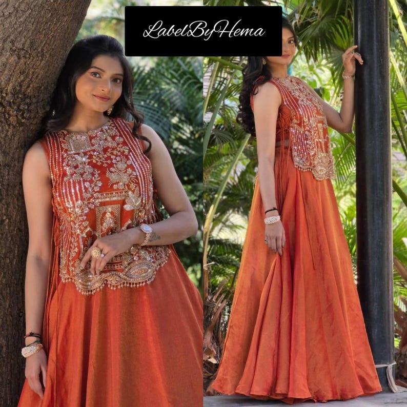 Indian Traditional Wedding/party Wear Vichitra Silk Lehenga Blouse With ...