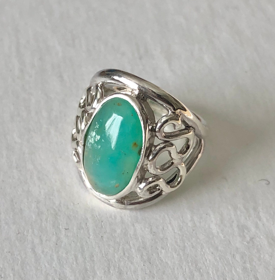 Peruvian Opal Ring Size 4.5 Blue Andean Opal Ring - Etsy