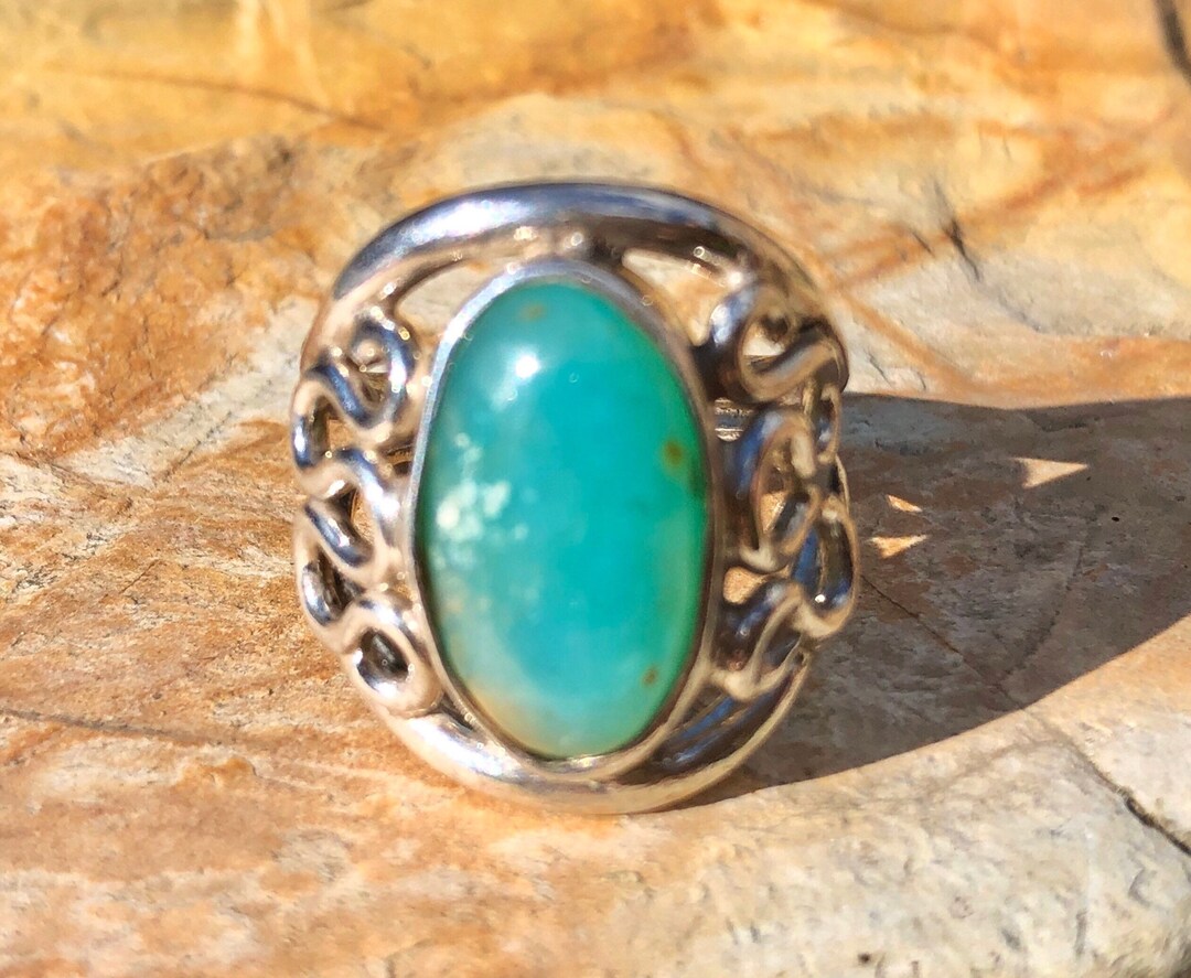 Peruvian Opal Ring Size 4.5 Blue Andean Opal Ring - Etsy