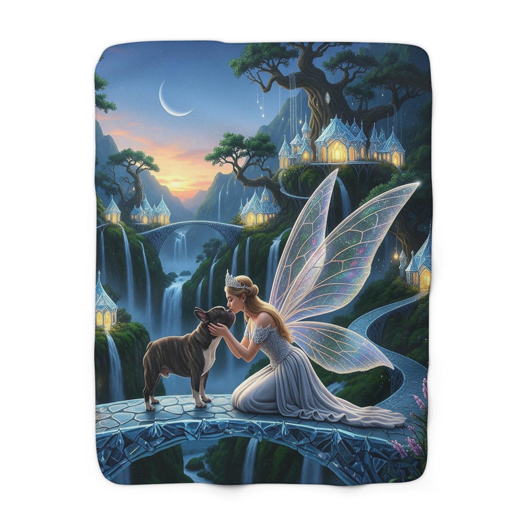 Fantasy Castle French Bulldog Sherpa Blanket – Cozy Dog Lover Gift - Etsy