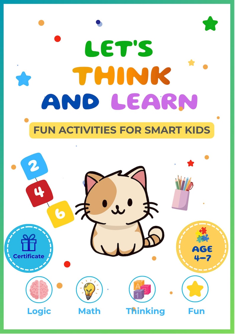 Smart Kids Logic & Math Workbook – Fun Brain-boosting Activities - Etsy