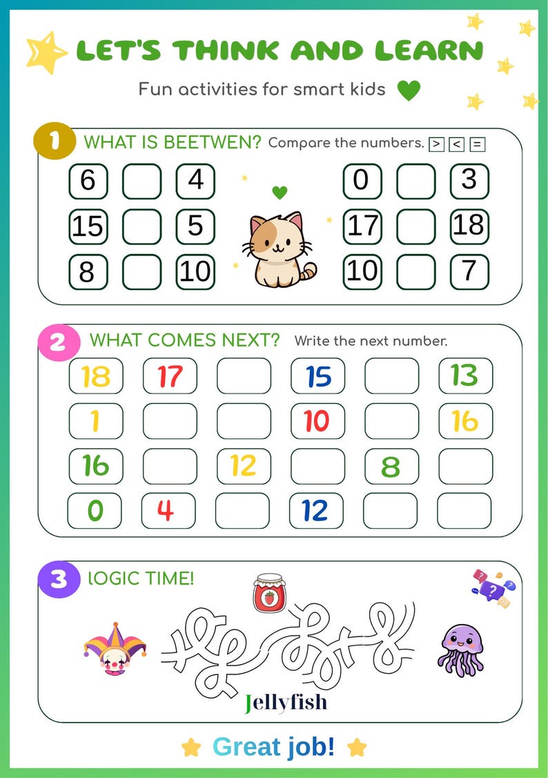Smart Kids Logic & Math Workbook – Fun Brain-boosting Activities - Etsy