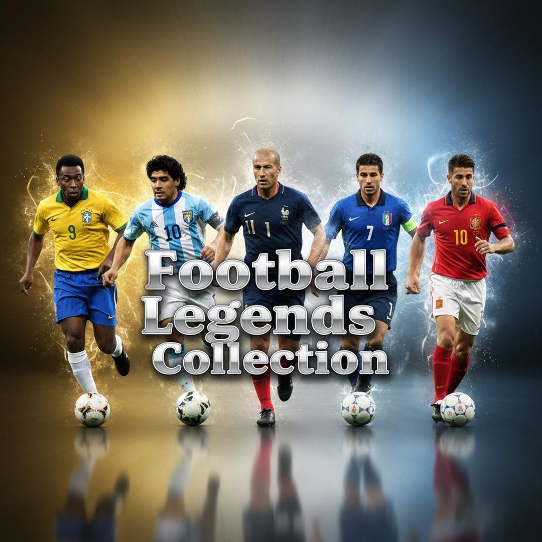 Football Legends Wall Art Print Pelé Maradona Zidane Maldini Ramos ...