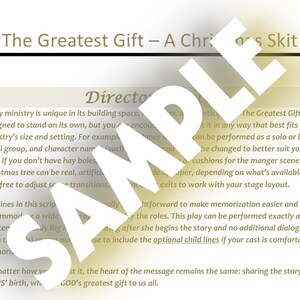 Christmas Skit: the Greatest Gift - Nativity Play Script (PDF) - Etsy