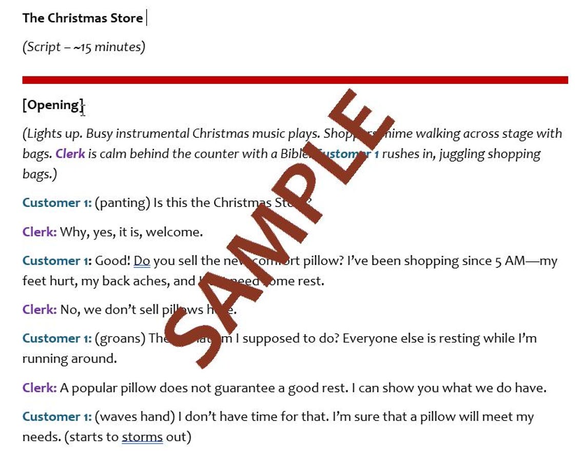 The Christmas Store – Mini Christmas Skit With Stage Directions | Faith ...