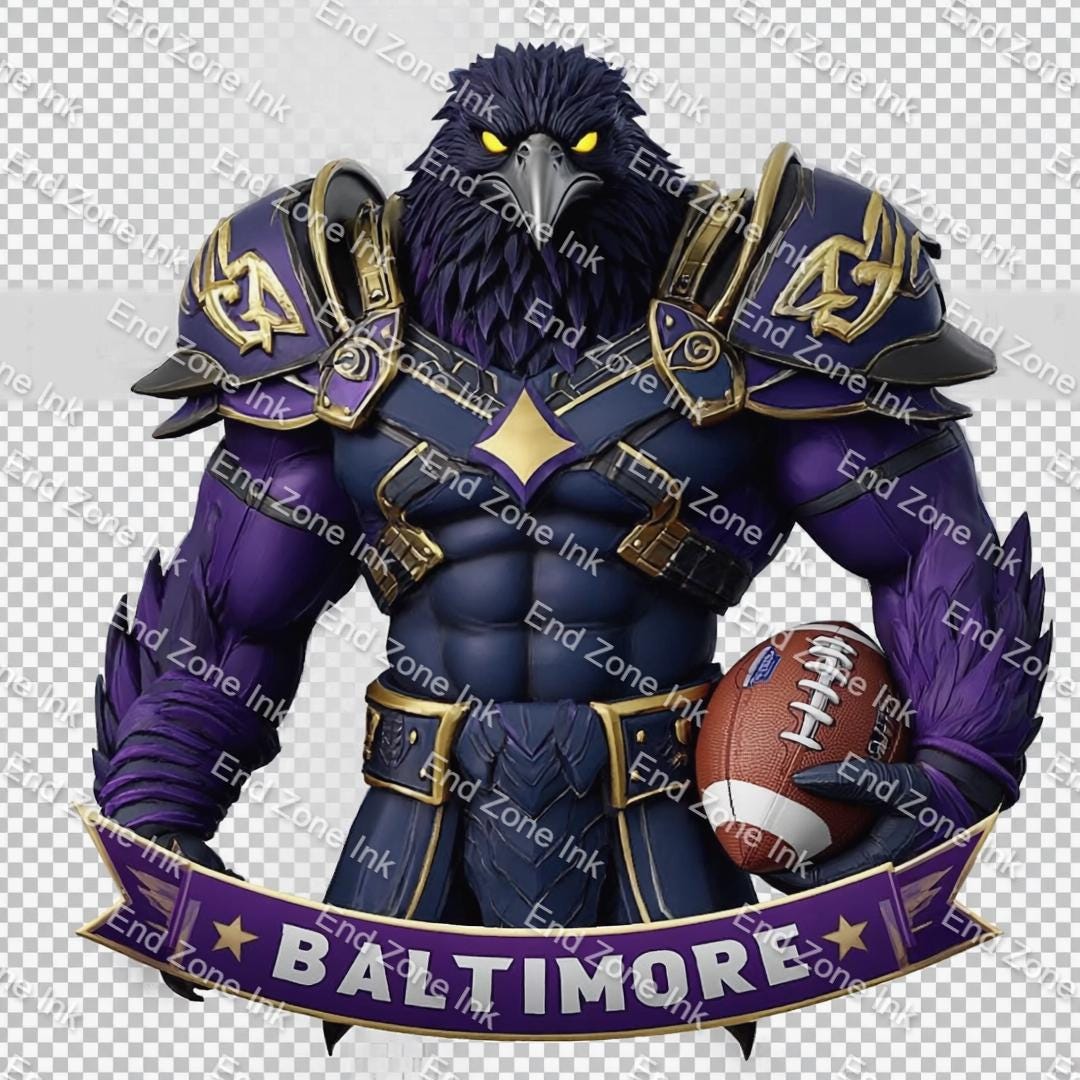 Ravens PNG, 3D Baltimore Armored Football Mascot T-shirt Design, Game ...