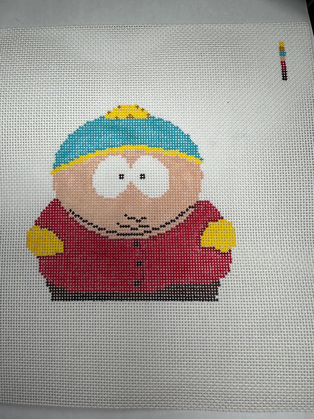 Cartman 18 Ct Needlepoint Hand Painted Canvas South Park Character - Etsy