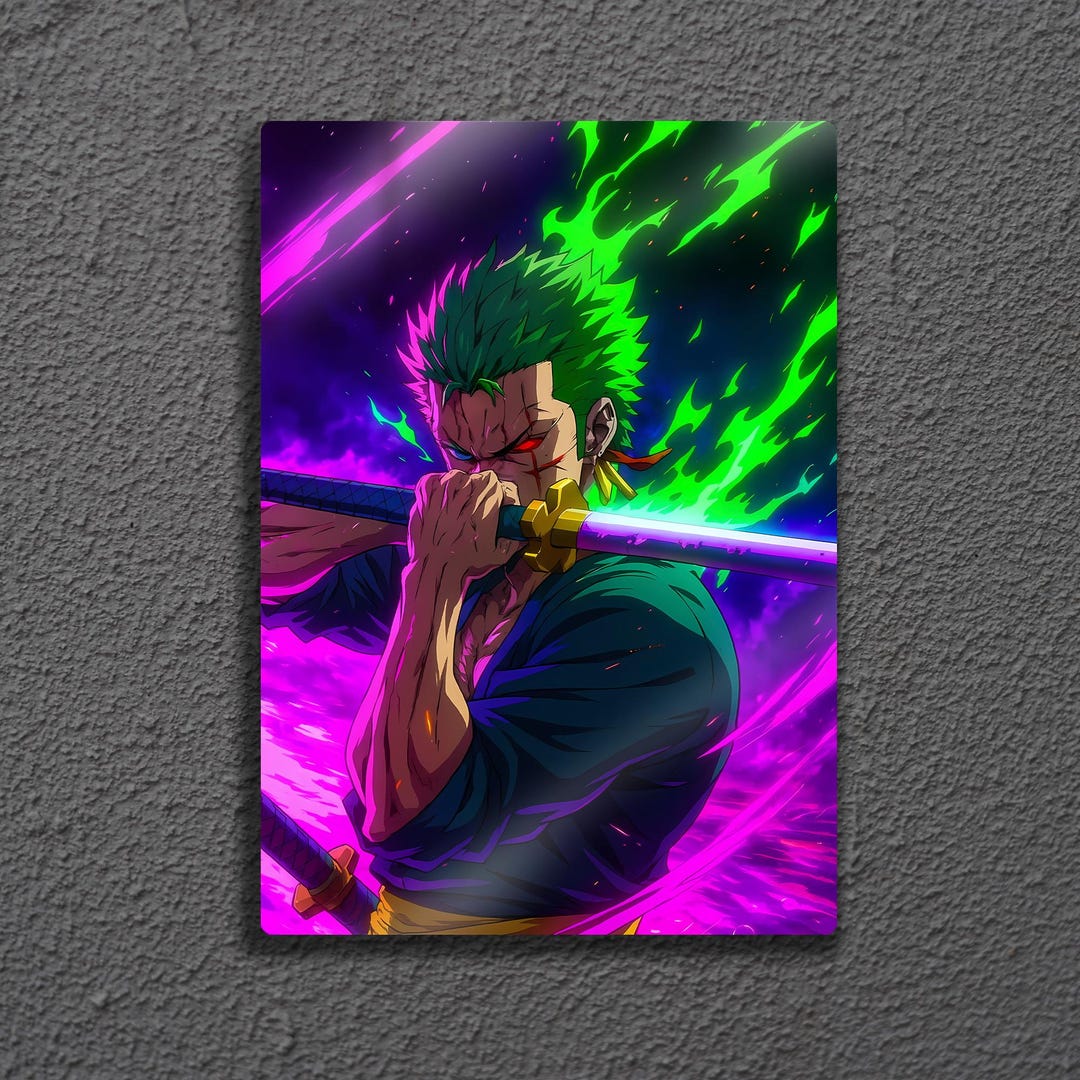 Roronoa Zoro Metal Wall Art, One Piece Anime Poster, Manga Gift Decor ...