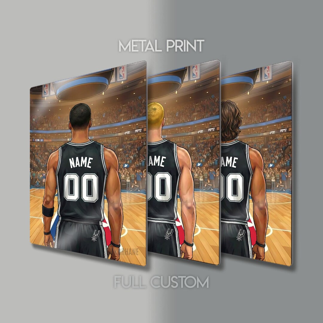 San Antonio Spurs, Custom Metal Wall Art, Personalized NBA Jersey Print ...