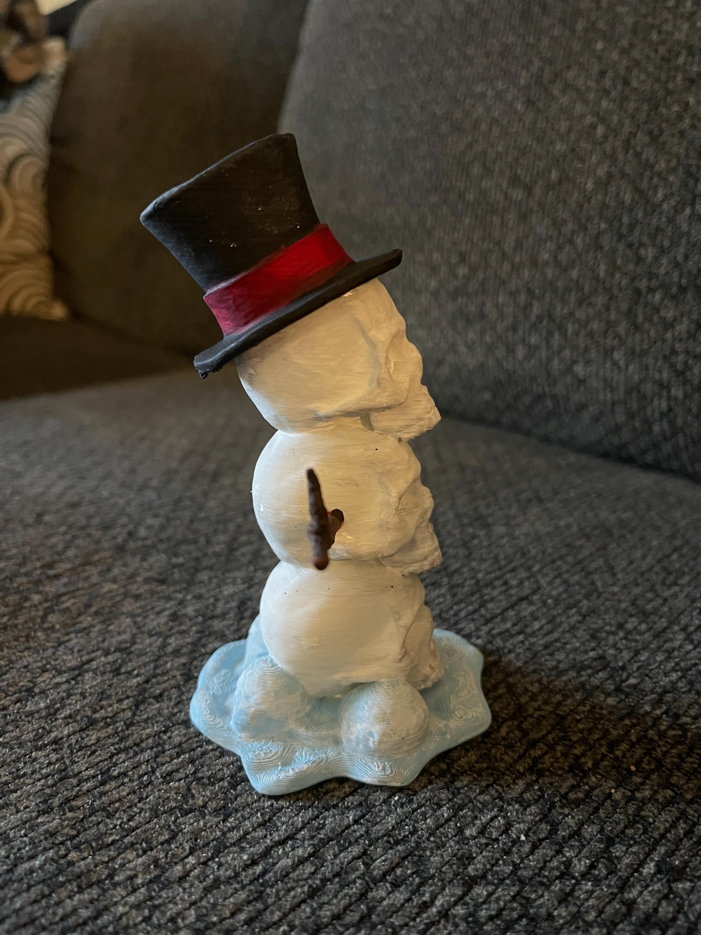 Skull Snowman With a Top Hat | "calavera Frost" Snow Golem - Etsy