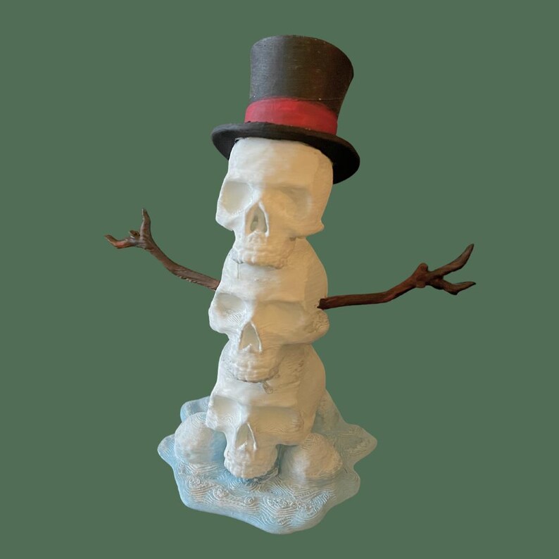 Skull Snowman With a Top Hat | "calavera Frost" Snow Golem - Etsy