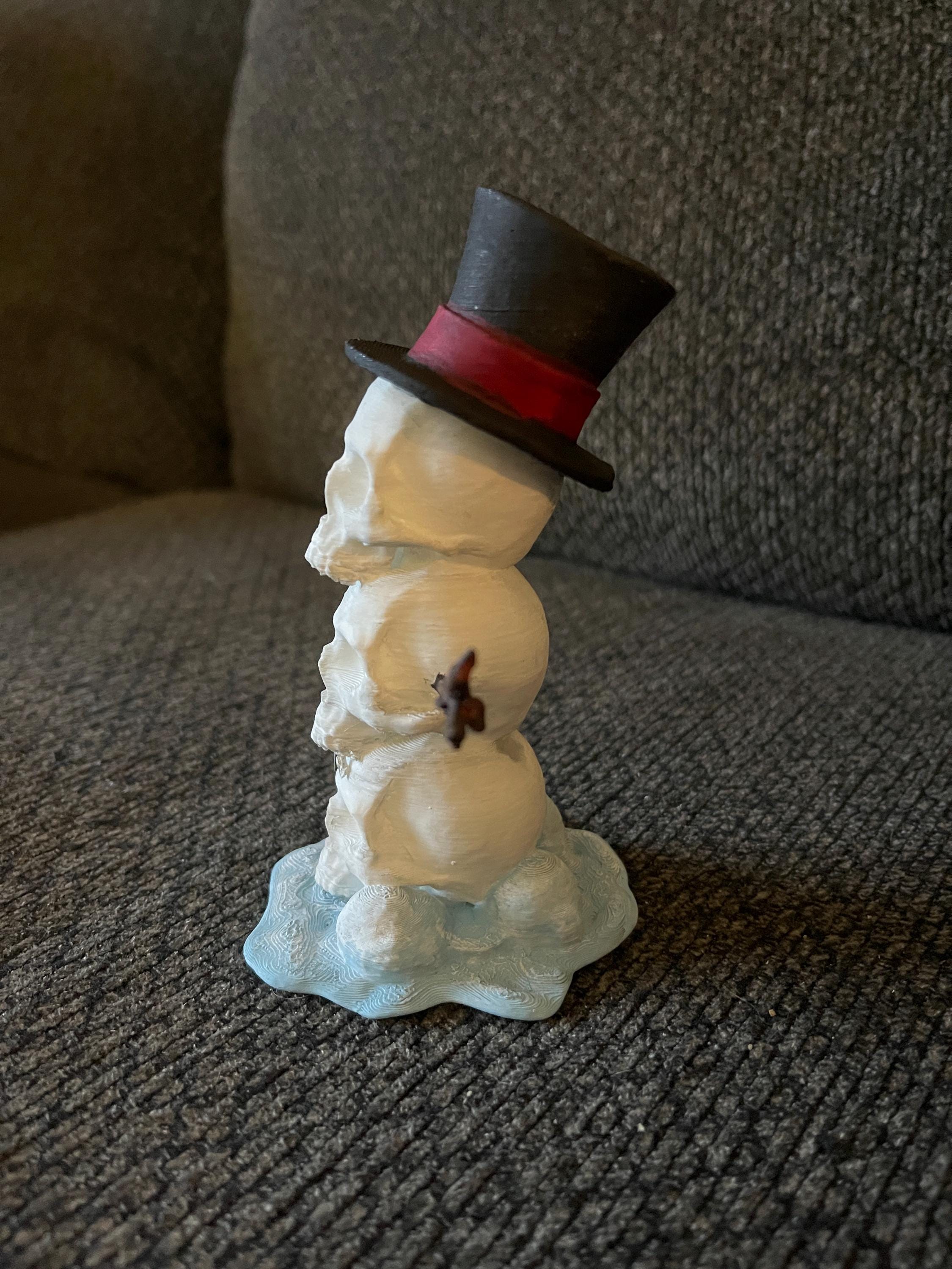 Skull Snowman With a Top Hat | "calavera Frost" Snow Golem - Etsy