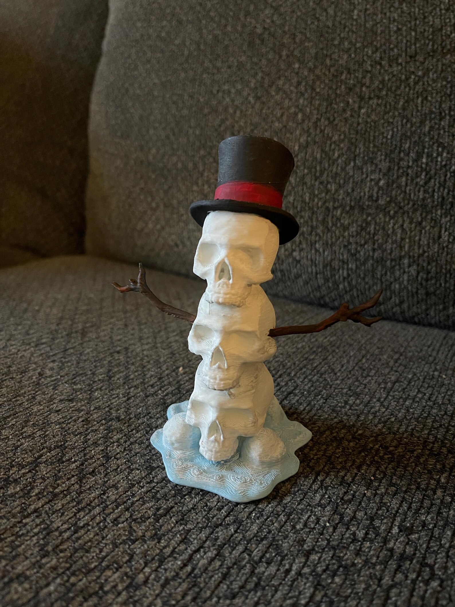 Skull Snowman With a Top Hat | "calavera Frost" Snow Golem - Etsy