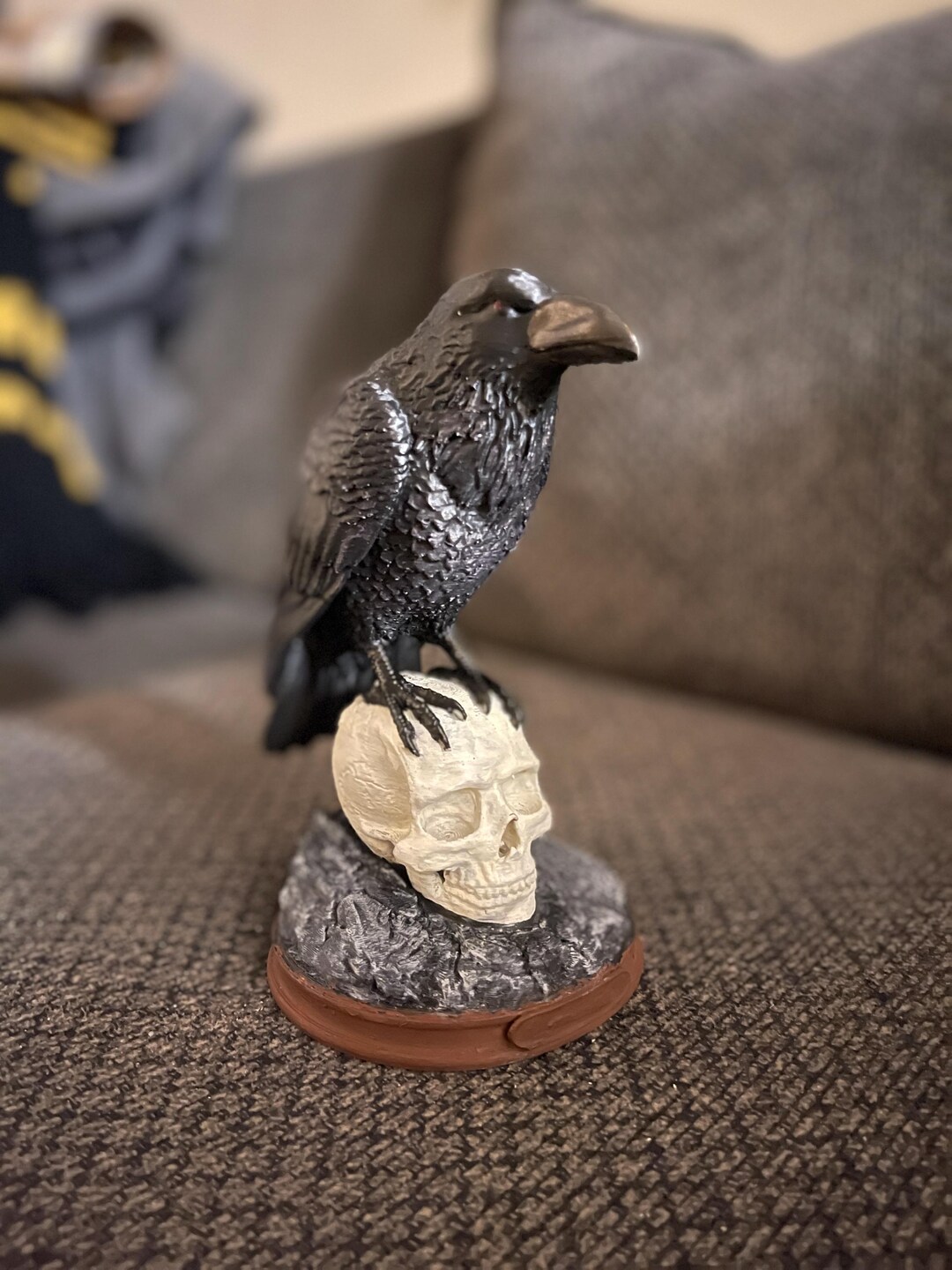 The Omen - Raven Perched on a Skull - Etsy