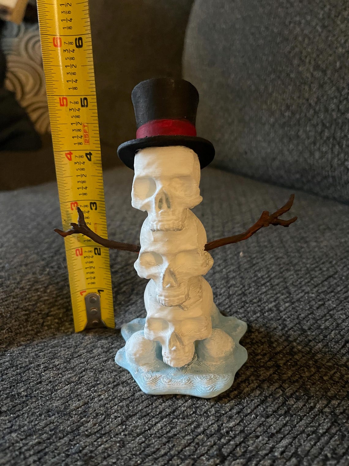 Skull Snowman With a Top Hat | "calavera Frost" Snow Golem - Etsy