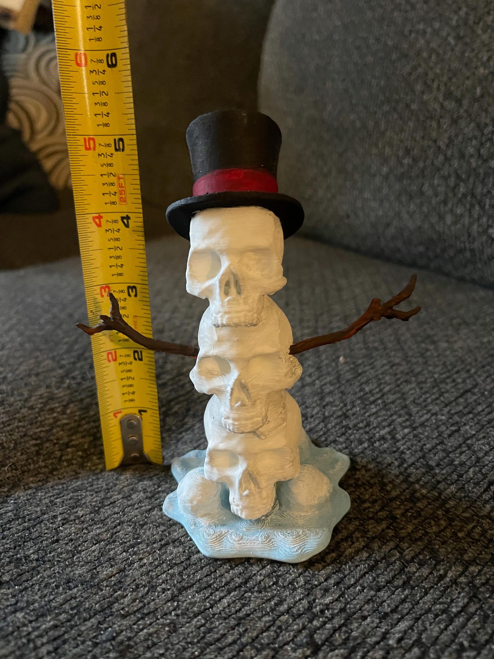 Skull Snowman With a Top Hat | "calavera Frost" Snow Golem - Etsy