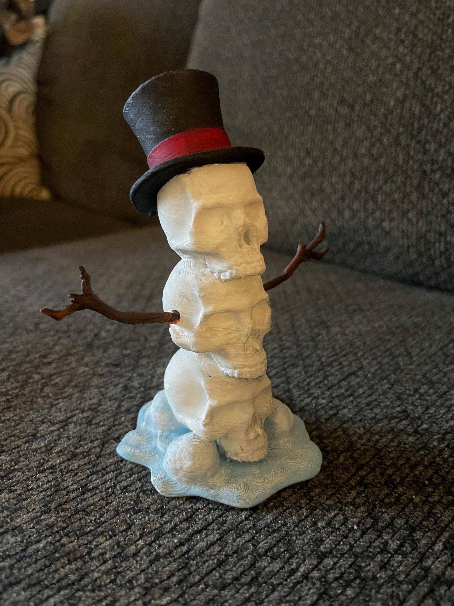 Skull Snowman With a Top Hat | "calavera Frost" Snow Golem - Etsy