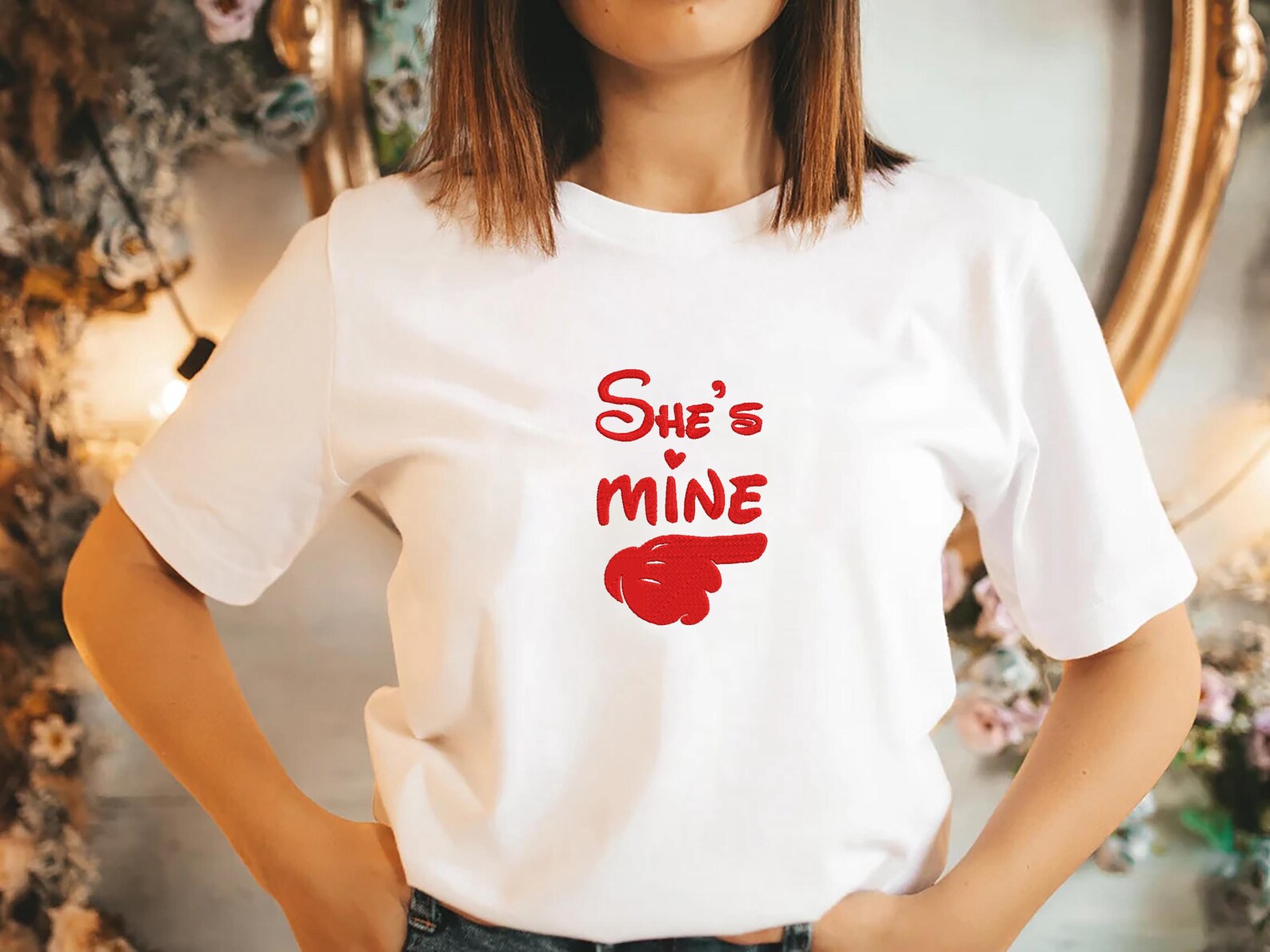 She's is Mine, He's is Mine, Love Embroidery, Couple Embroidery Design ...