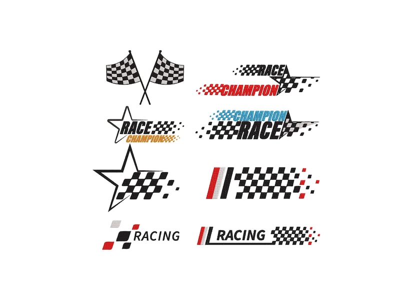 Racing Embroidery Design, Race Day Embroidery, Racing Team Embroidery ...