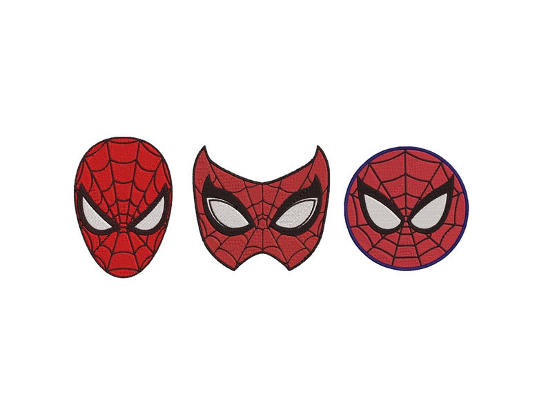 Spiderman Face Embroidery, Spider Face Embroidery, Superhero Embroidery ...