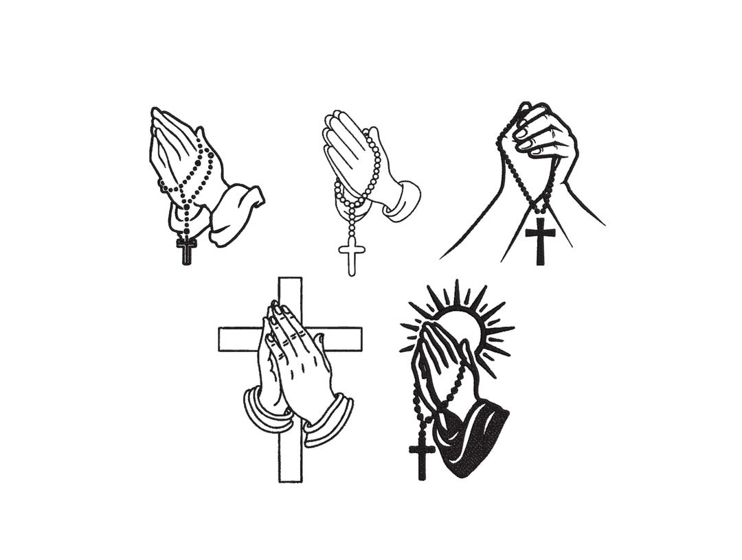 Praying Hands Embroidery Design, Prayer Embroidery, Christian ...