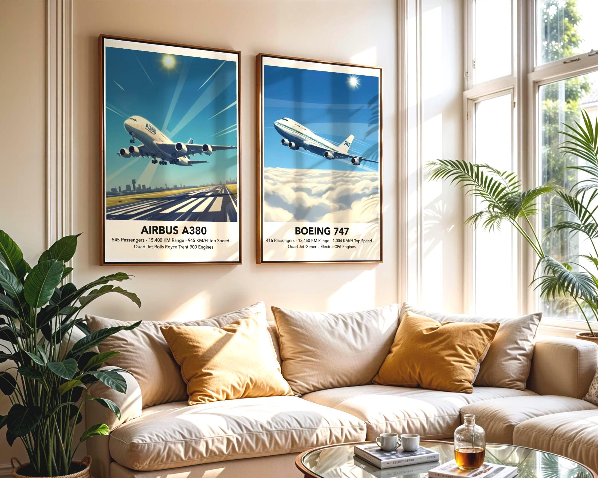 Vintage Airbus A380 Aviation Poster: Pilot Gifts & Flight Crew ...