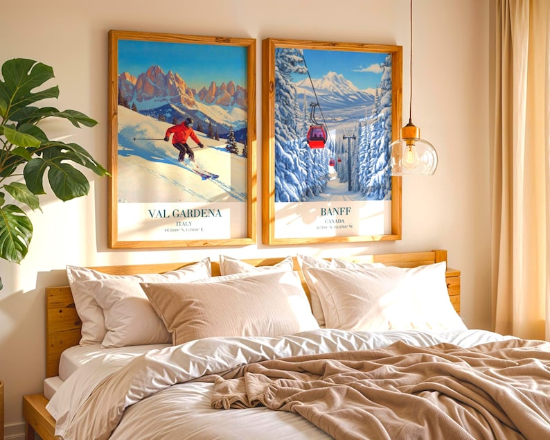 Val Gardena Italy Ski Resorts Poster: Skiing Gift, Italian Alps, Sports ...