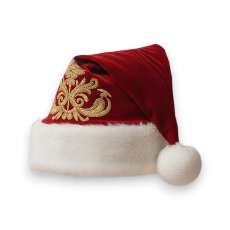 Luxury Santa Suit: Red Wool Christmas Costume With Gold Embroidery ...