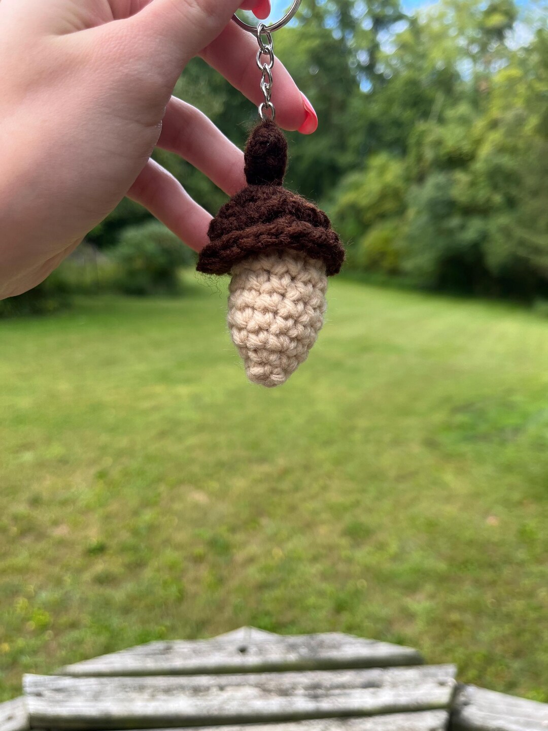 Crochet Acorn Keychain - Etsy