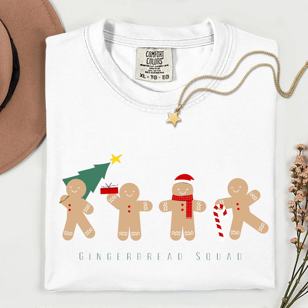 Comfort Colors® Gingerbread Squad Shirt, Cute Gingerbread Cookies ...