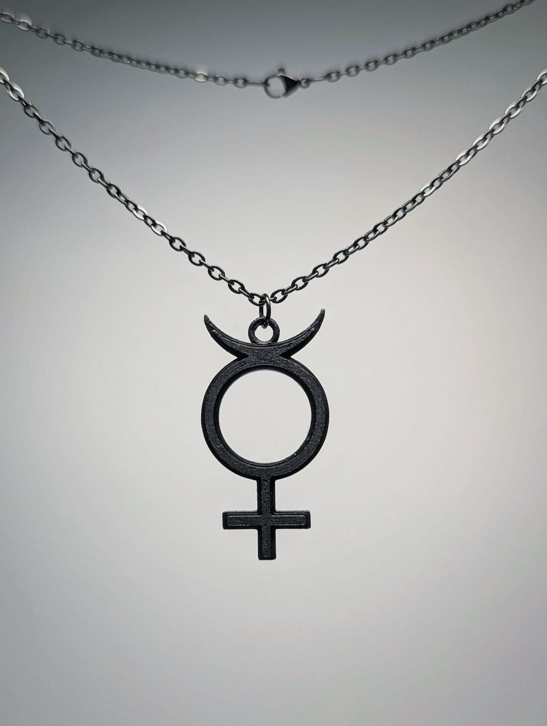Mercury Pendant Necklace • Alchemy Symbol Jewelry • Esoteric Pendant ...