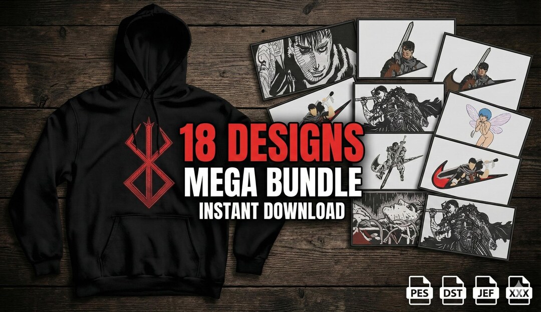 Berserk Embroidery Designs Bundle | Ultimate Dark Fantasy Anime Pack ...