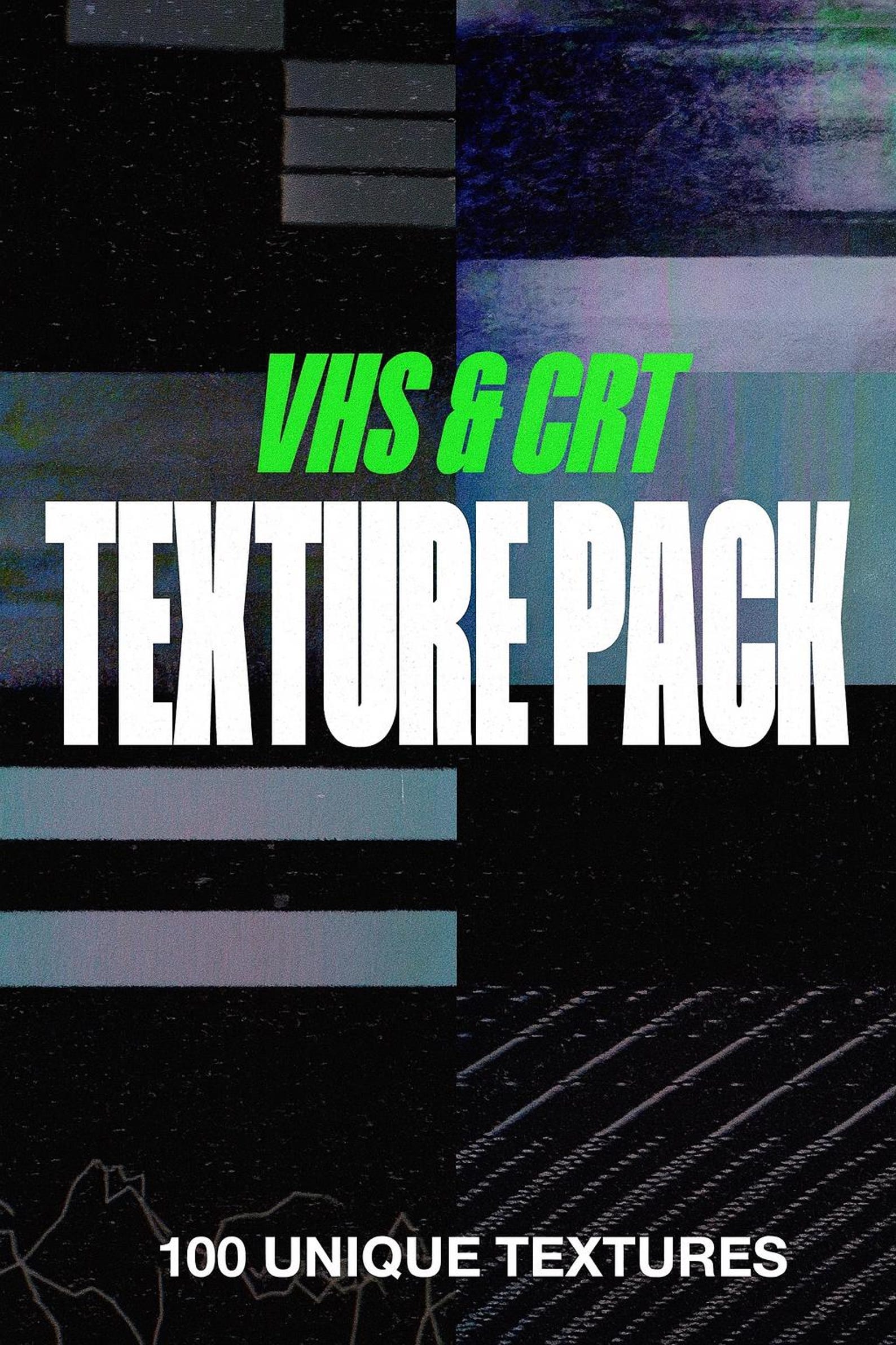 VHS & CRT Texture Overlay Pack for Photoshop, Illustrator, Procreate ...