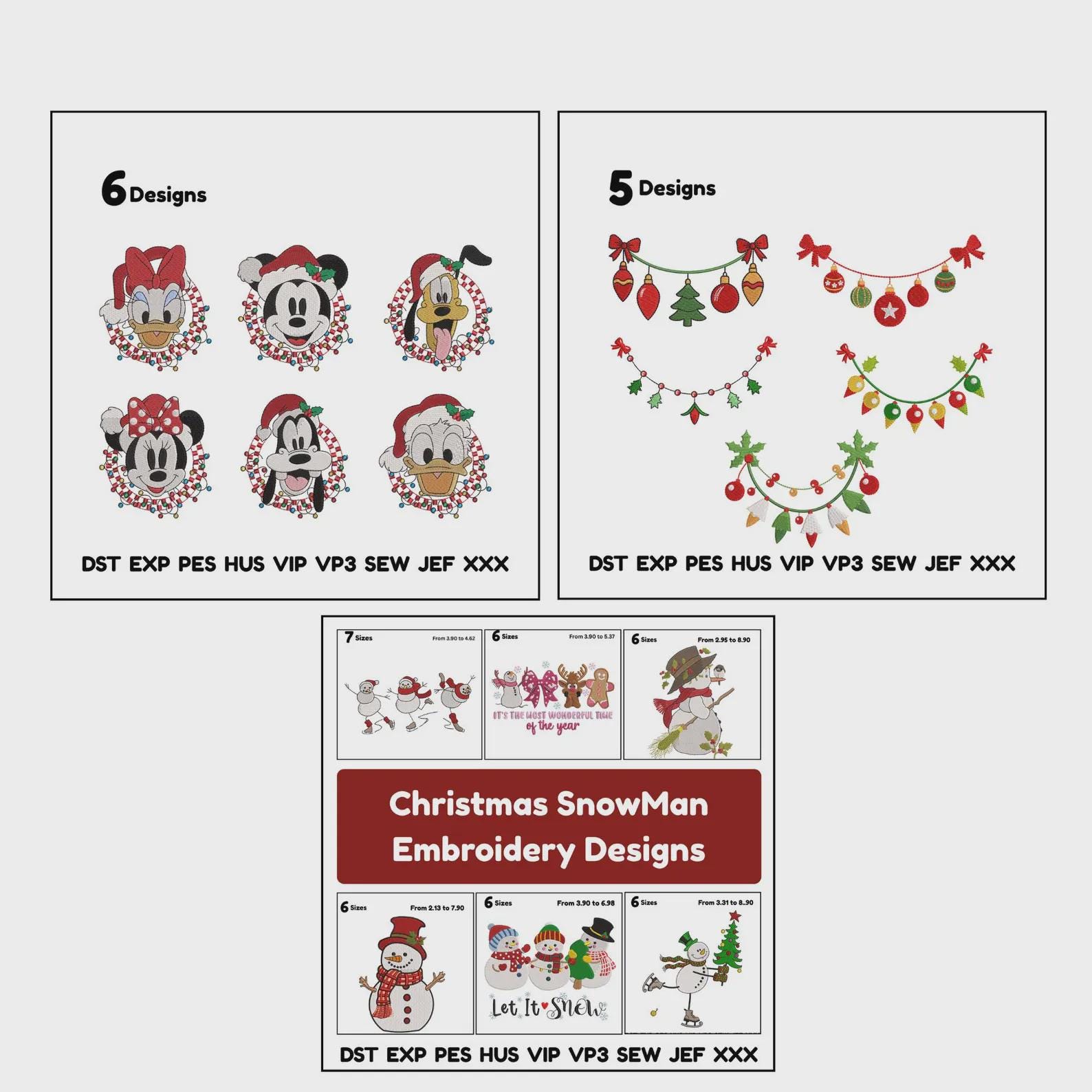 500+ Christmas Embroidery Designs Bundle | Santa Reindeer Snowflake ...