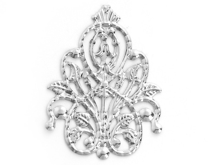 Antique Silver Triangle Filigree Stamping / Filigree Jewelry Finding ...