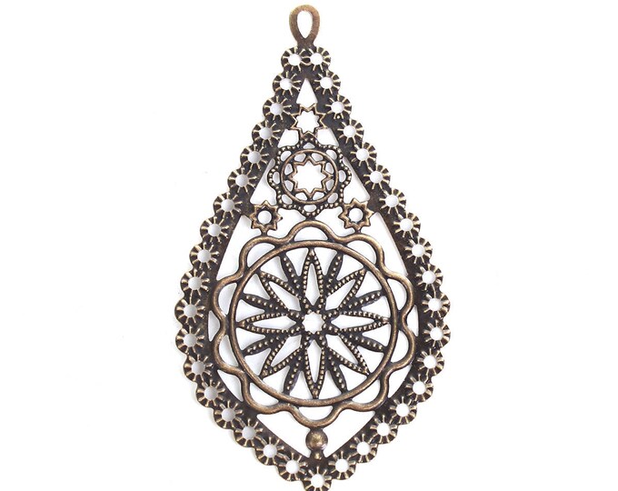 Filigree : 10 Antique Bronze Filigree Metal Jewelry Stampings Brass ...