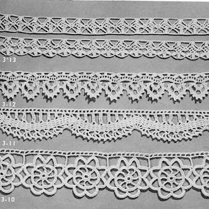 Vintage Lace Crochet Edgings Patterns, Royal Society -- INSTANT ...