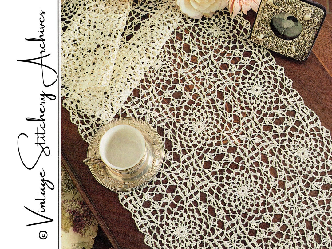 Vintage Crochet Pattern "cakewalk Table Runner" Digital Crochet PDF ...