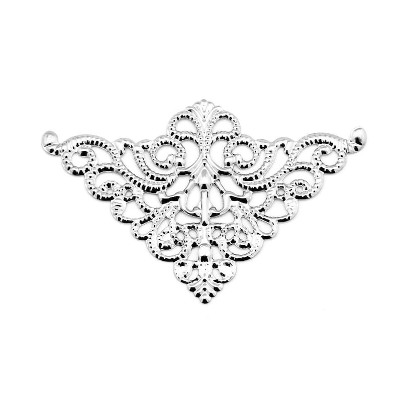 Antique Silver Triangle Filigree Stamping / Filigree Jewelry - Etsy