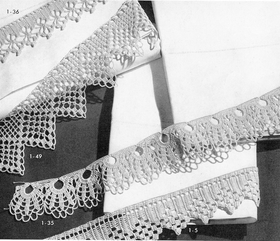 Vintage Lace Crochet Edgings Patterns, Perfect for Sheet -- INSTANT ...