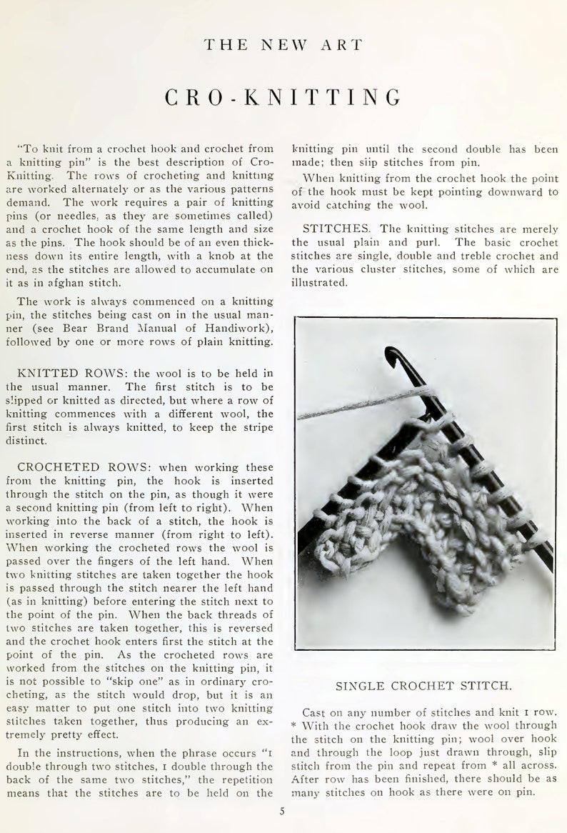 Cro-knitting "the New Art of Worsted Work" Antique Crochet Knitting ...