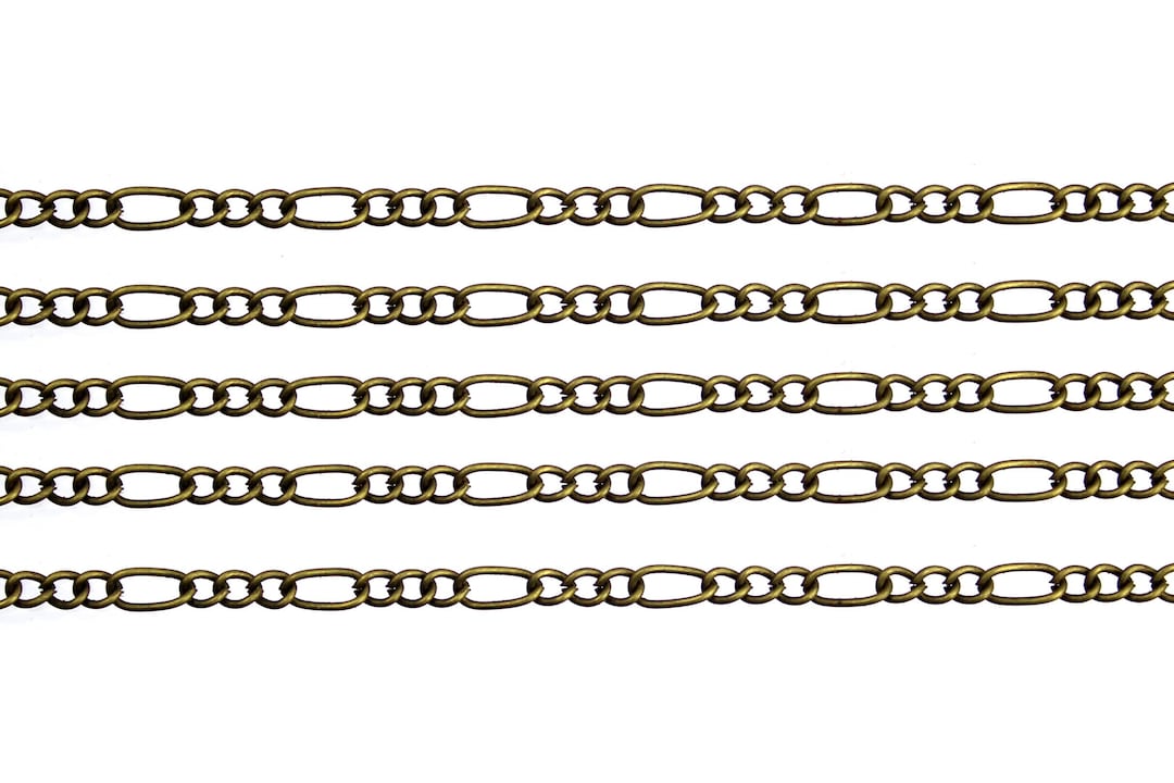 Antique Bronze Mother-son Figaro Chain / Brass Ox Figaro Chain 5mm X ...