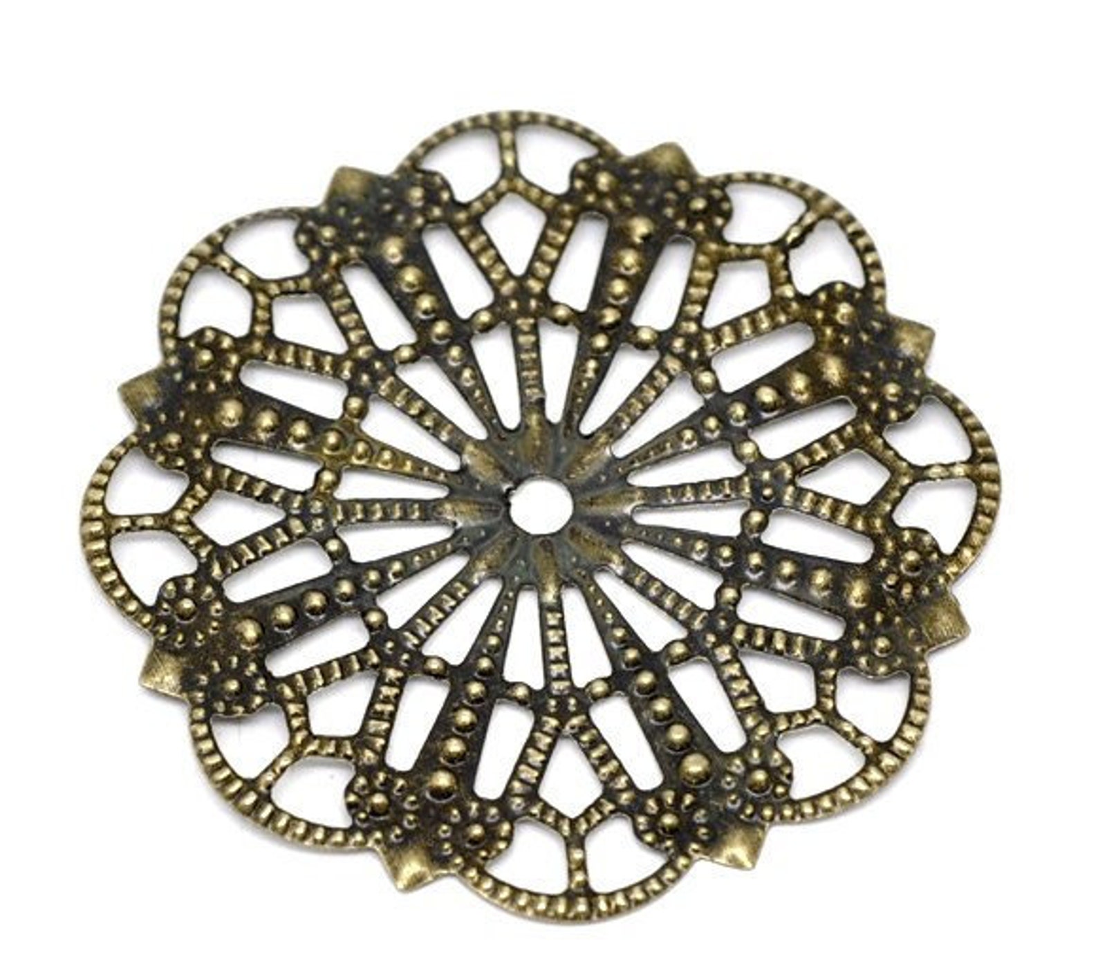 Antique Bronze Filigree Findings / Metal Filigree Stampings / - Etsy